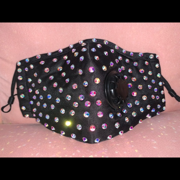 Accessories | Bling Face Mask With Valve And Filter Pocket | Poshmark